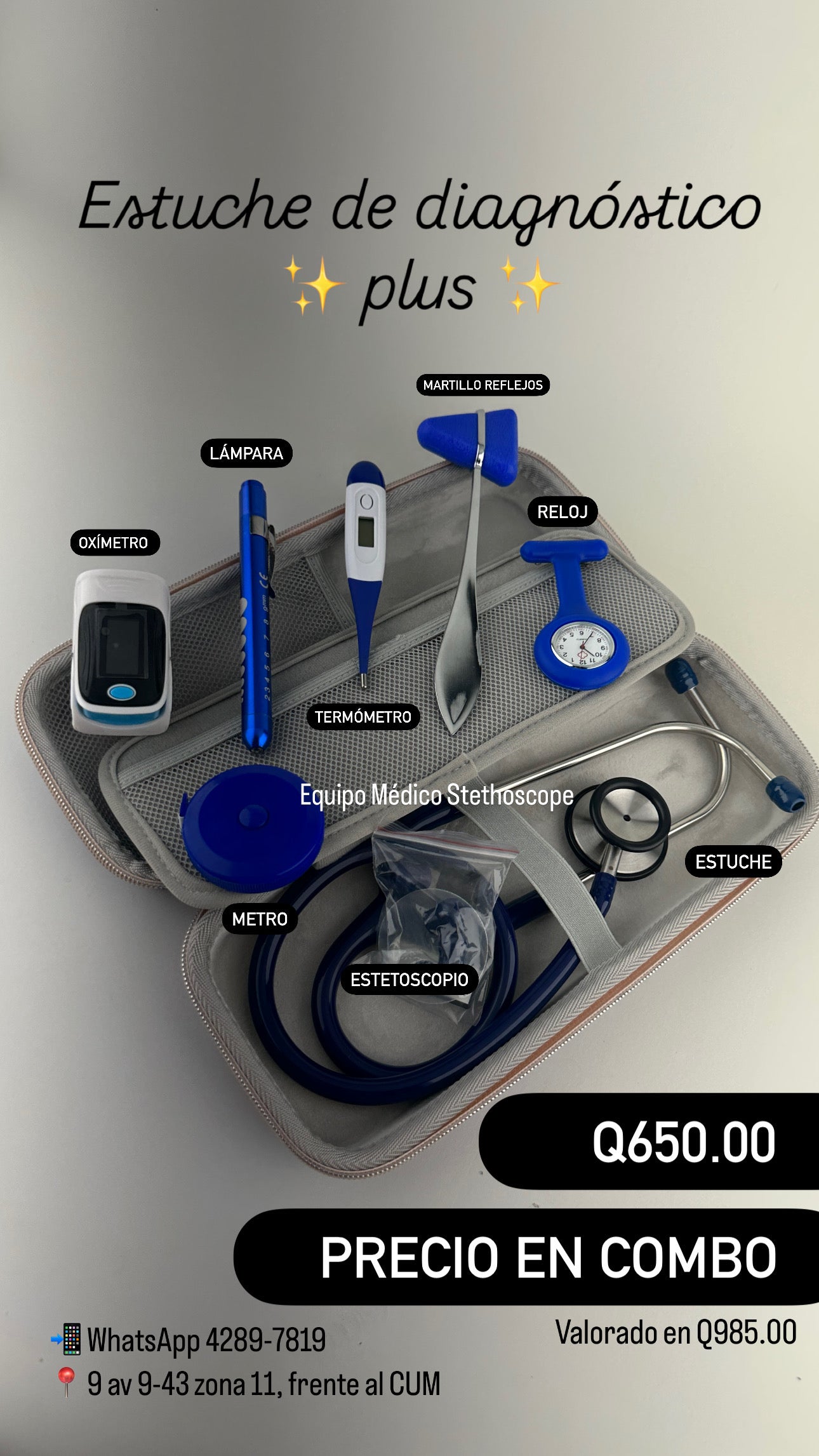Estuche diagnóstico plus – Equipo Médico Stethoscope